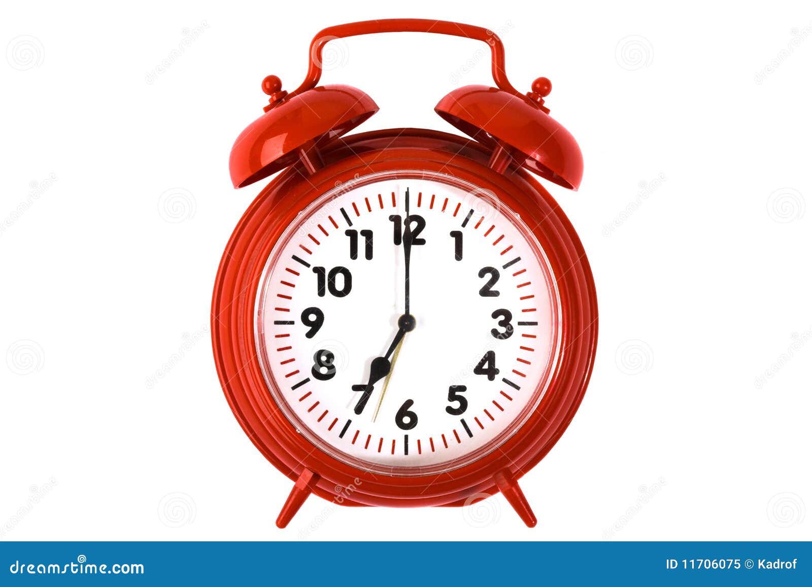 Red alarm clock stock image. Image of isolated, clock - 11706075