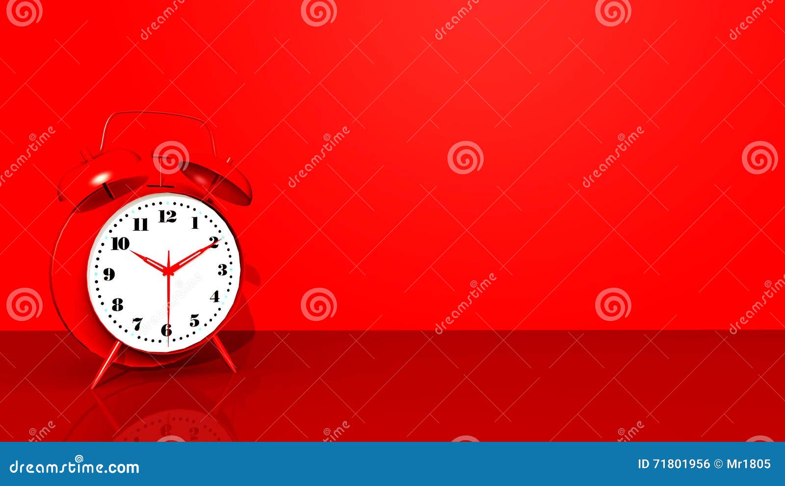 Red Alarm Clock Against a Red Background Stock Illustration ...