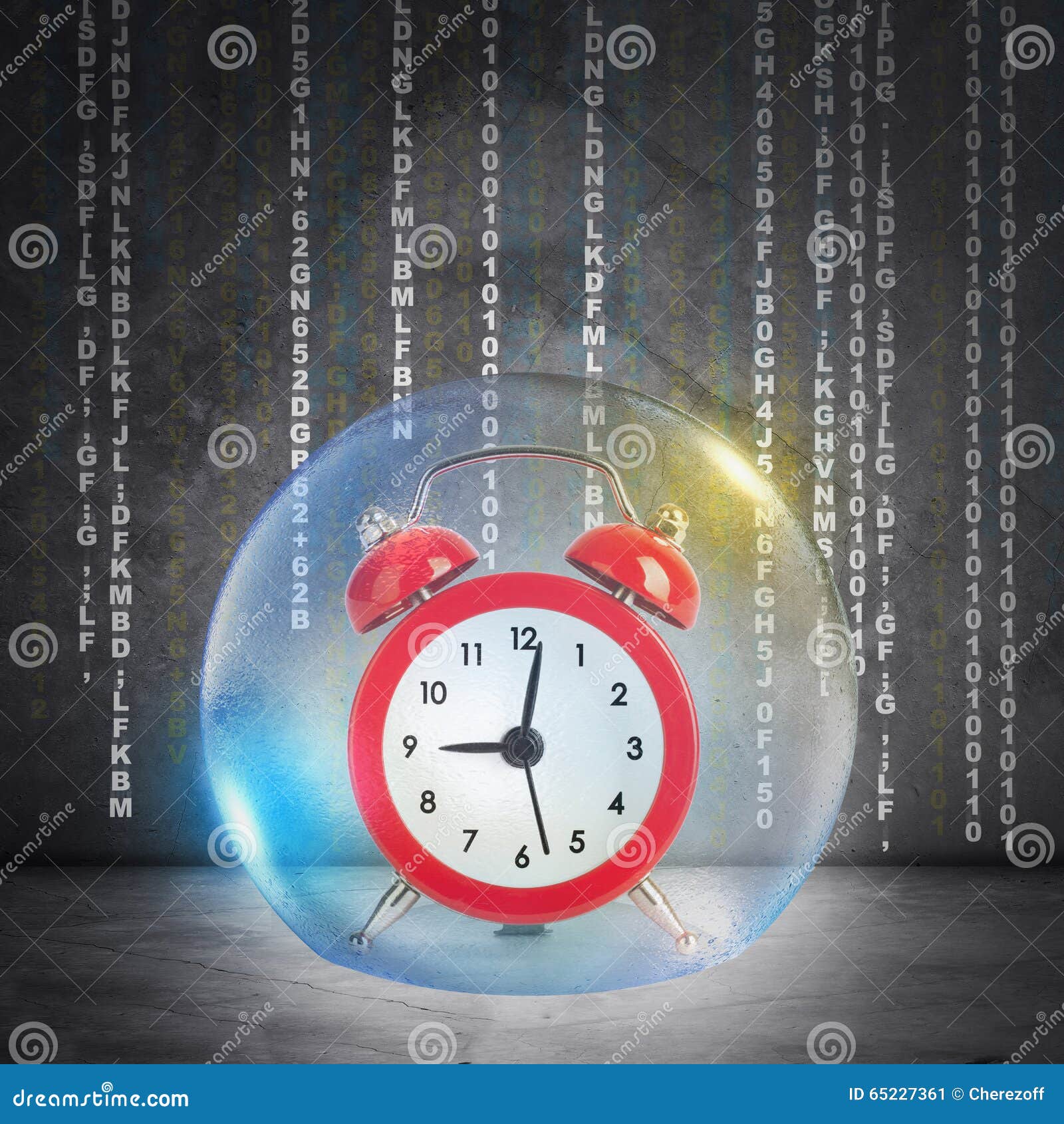 Red alarm clock in bubble stock image. Image of minute - 65227361