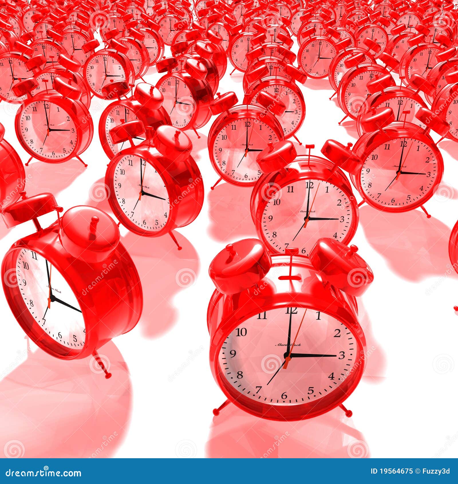 Red alarm clock group stock illustration. Illustration of office - 19564675