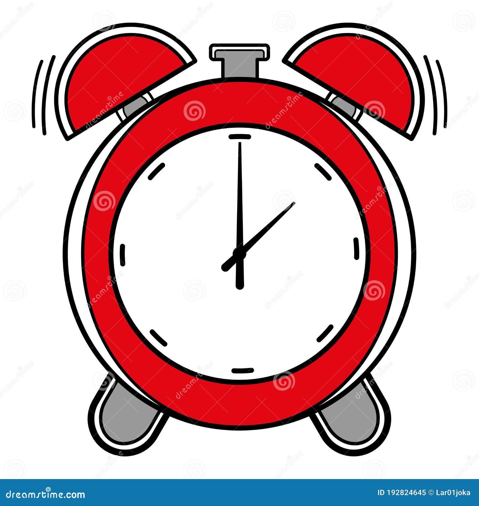 Red alarm clock icon stock vector. Illustration of sign - 192824645