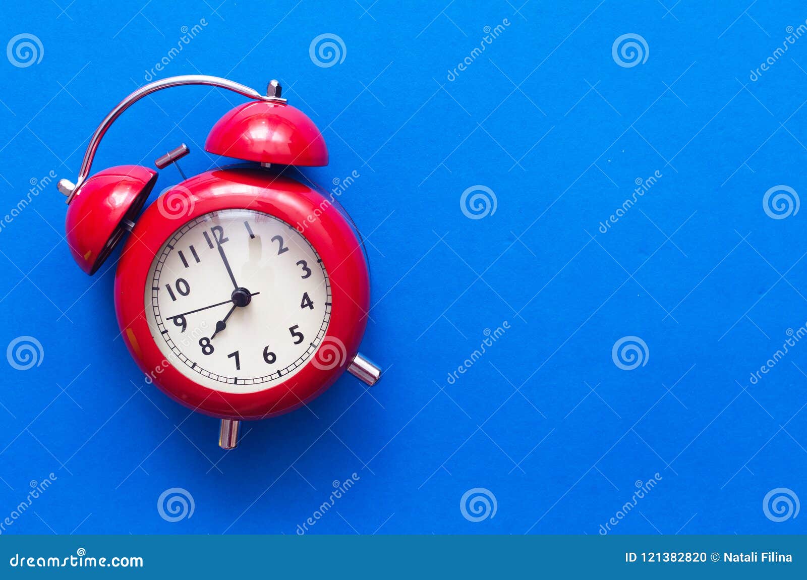 Red alarm clock. stock photo. Image of abstract, awake - 121382820