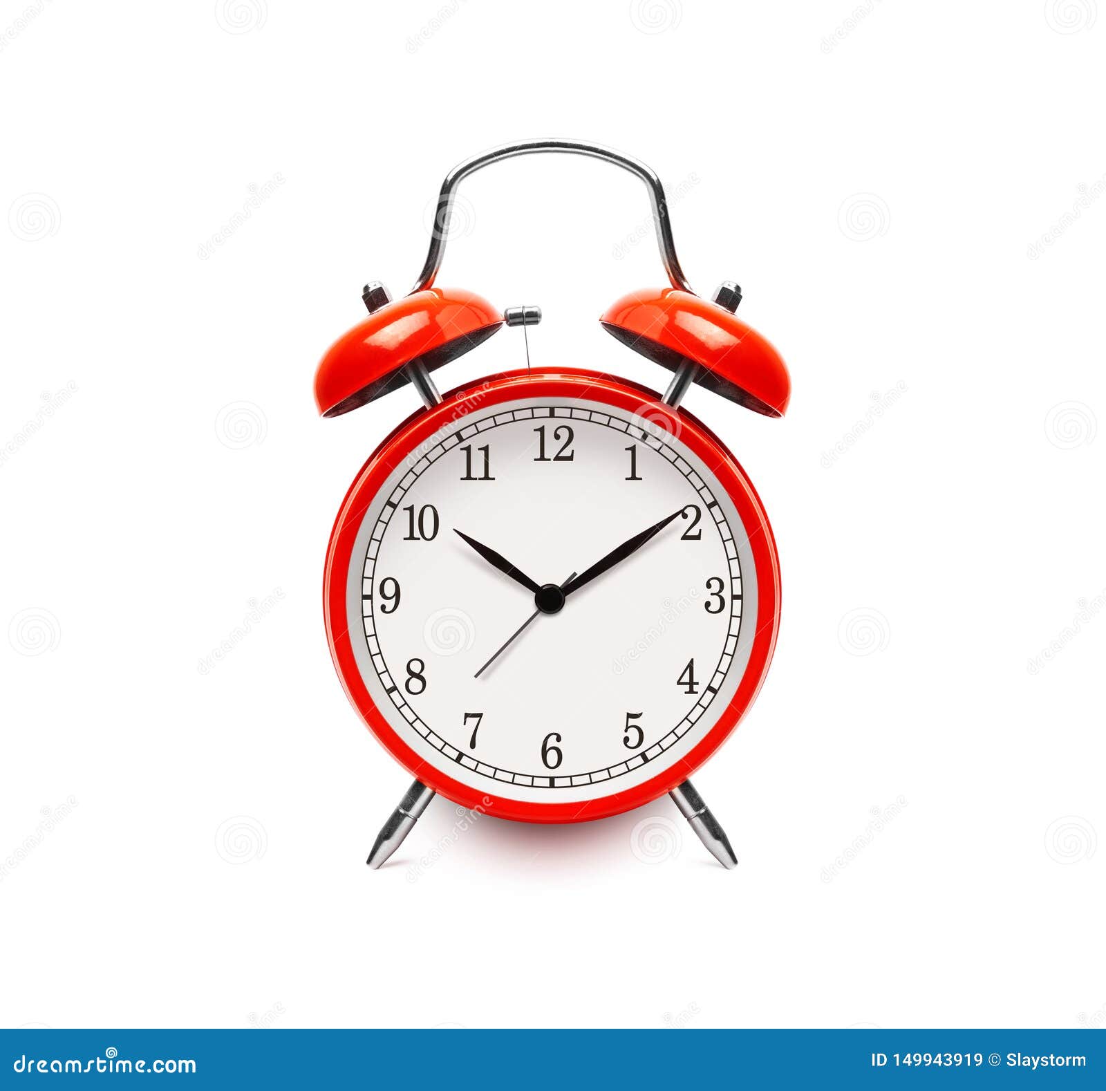 Red Alarm Clock Isolated on White Stock Image - Image of minute, call ...