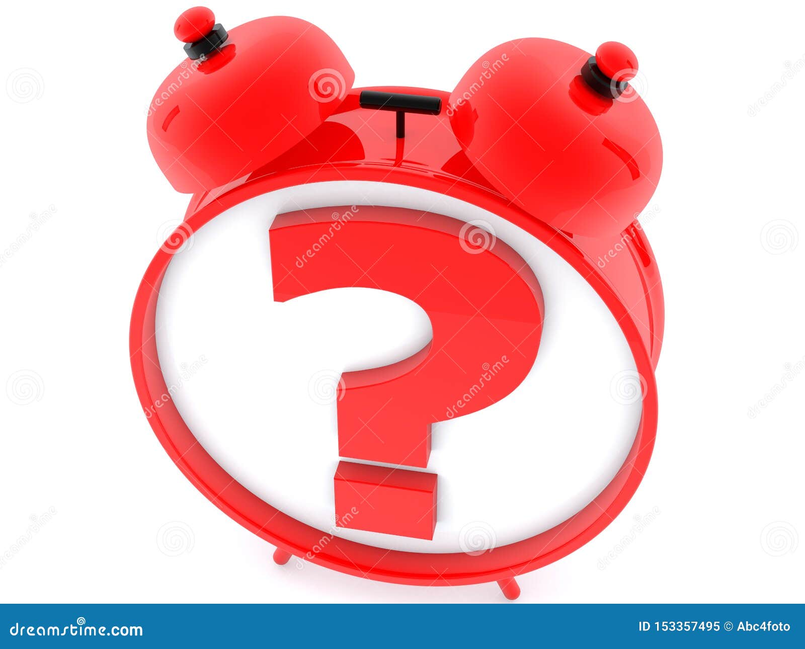 Red Alarm Clock with Question Mark Concept Stock Illustration ...