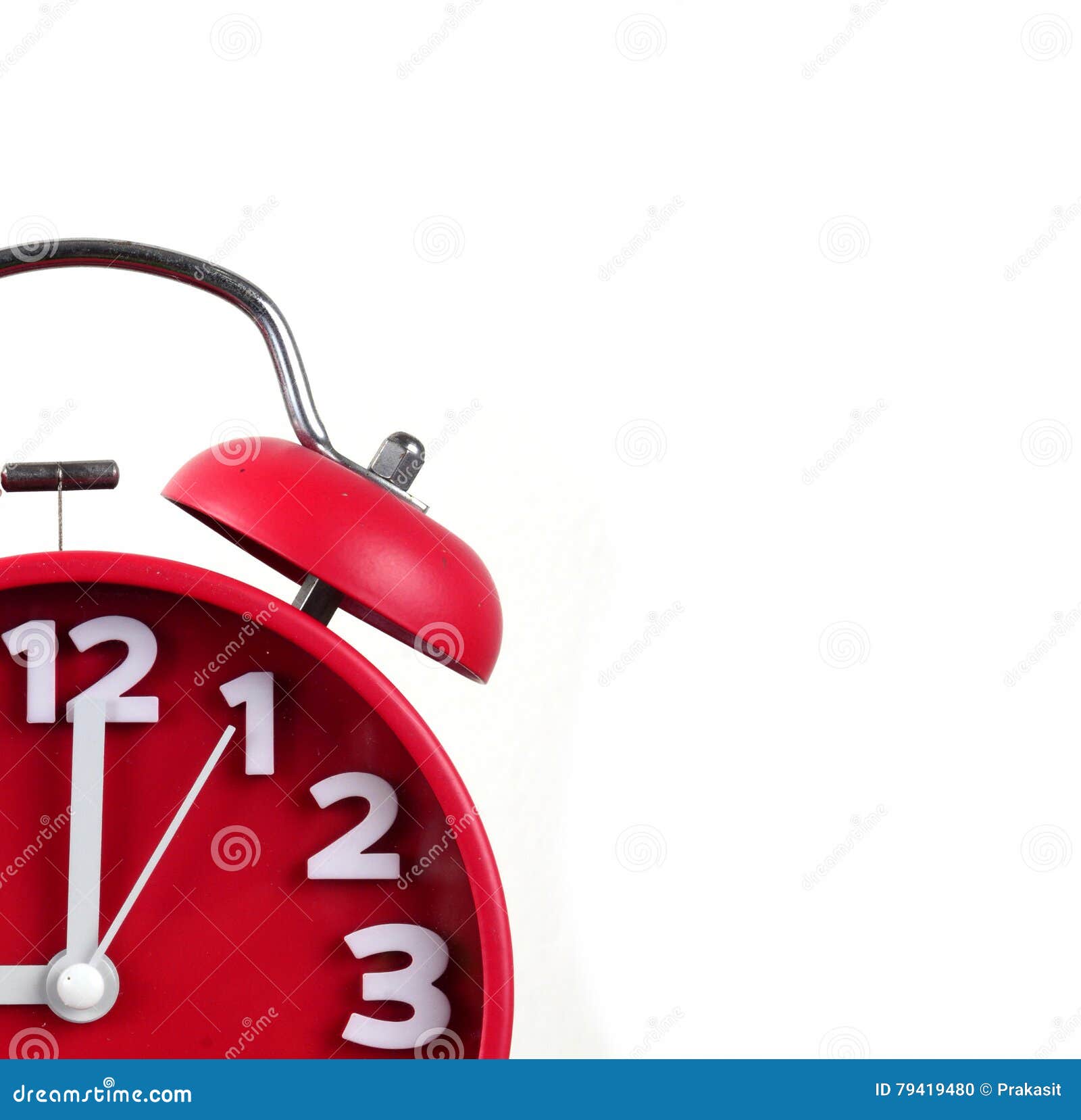Red Alarm Clock, Showing Time Stock Photo - Image of countdown, twelve ...