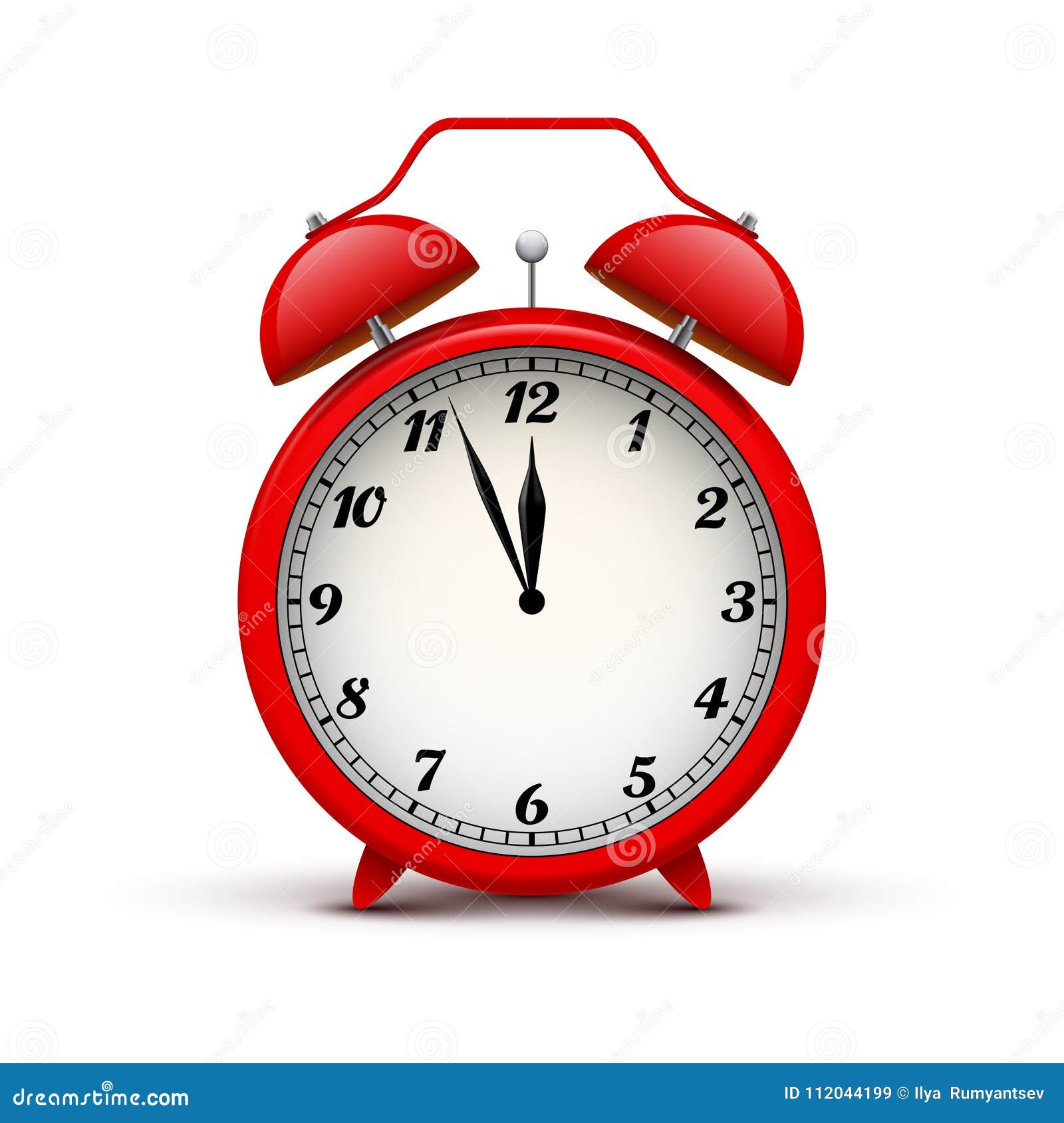 Red Alarm Clock, Vector Illustration Stock Vector - Illustration of ...