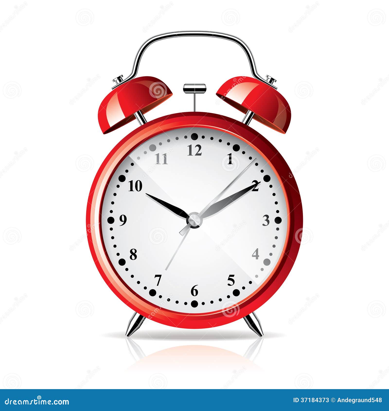 Red Alarm Clock on White Vector Stock Vector - Illustration of time ...