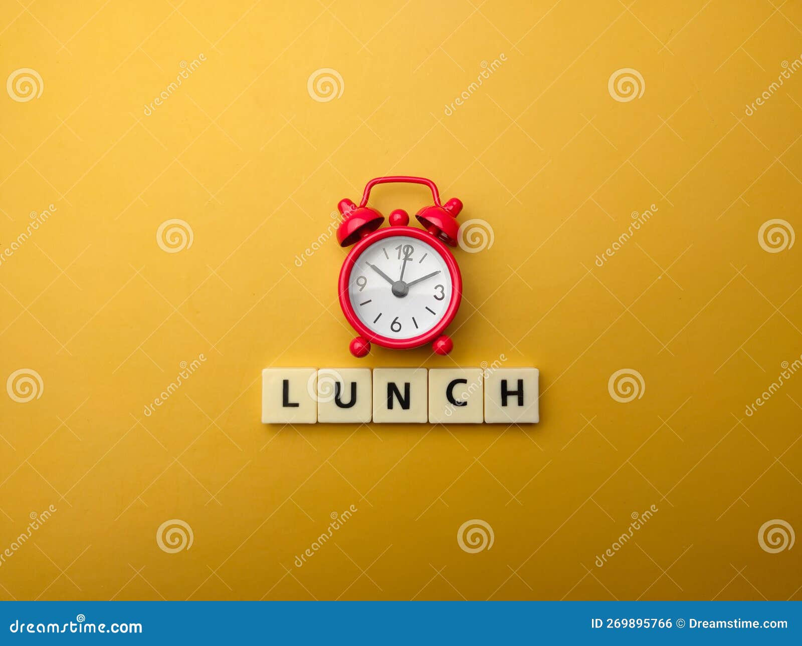 Red Alarm Clock with Word LUNCH Stock Photo - Image of creativity ...