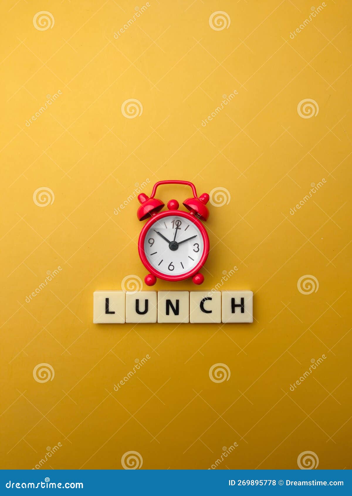 Red Alarm Clock with Word LUNCH Stock Photo - Image of white, meeting ...