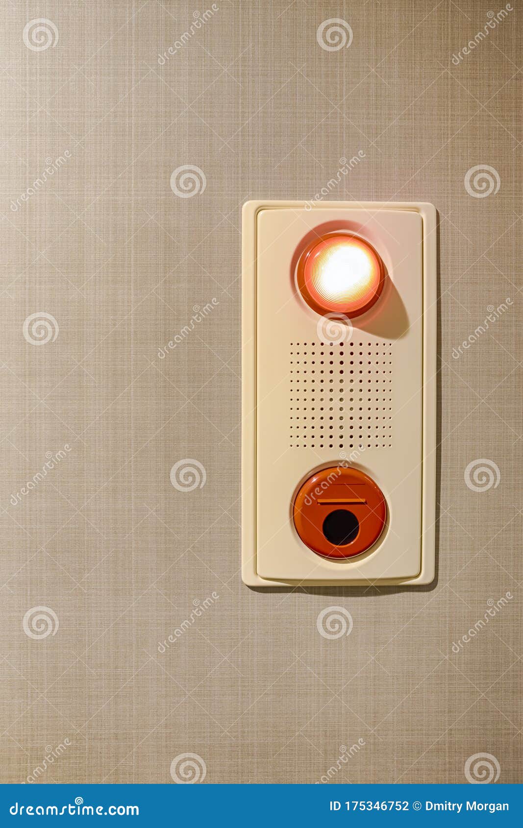 Red Alarm or Emergency Button Switch on the Wall Stock Photo - Image of ...