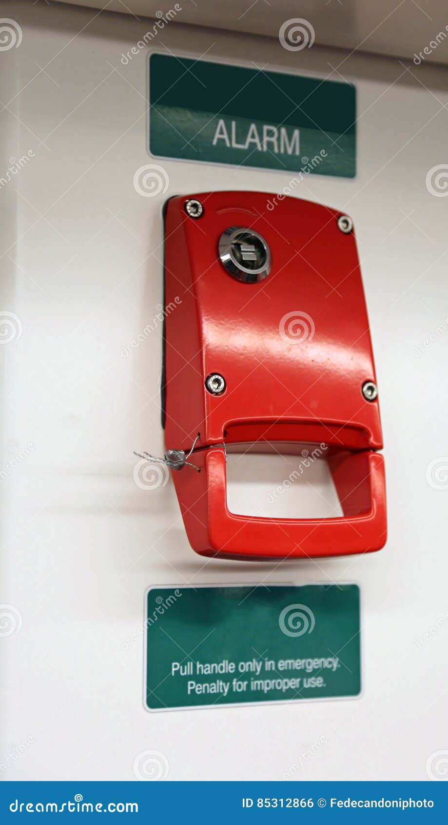 Red Alarm System with Hand Brake To Block Subway Stock Photo - Image of ...