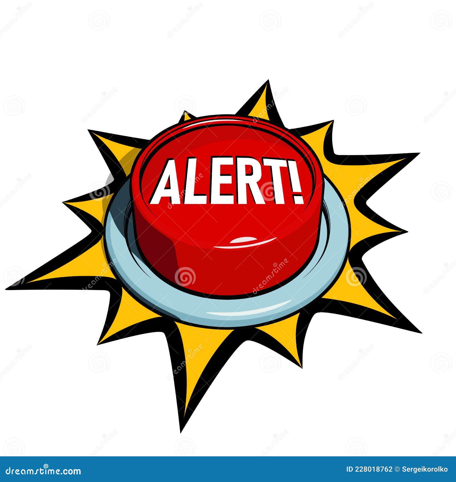 Red Alert Button on White Background. Alarm Button or SOS Emergency ...