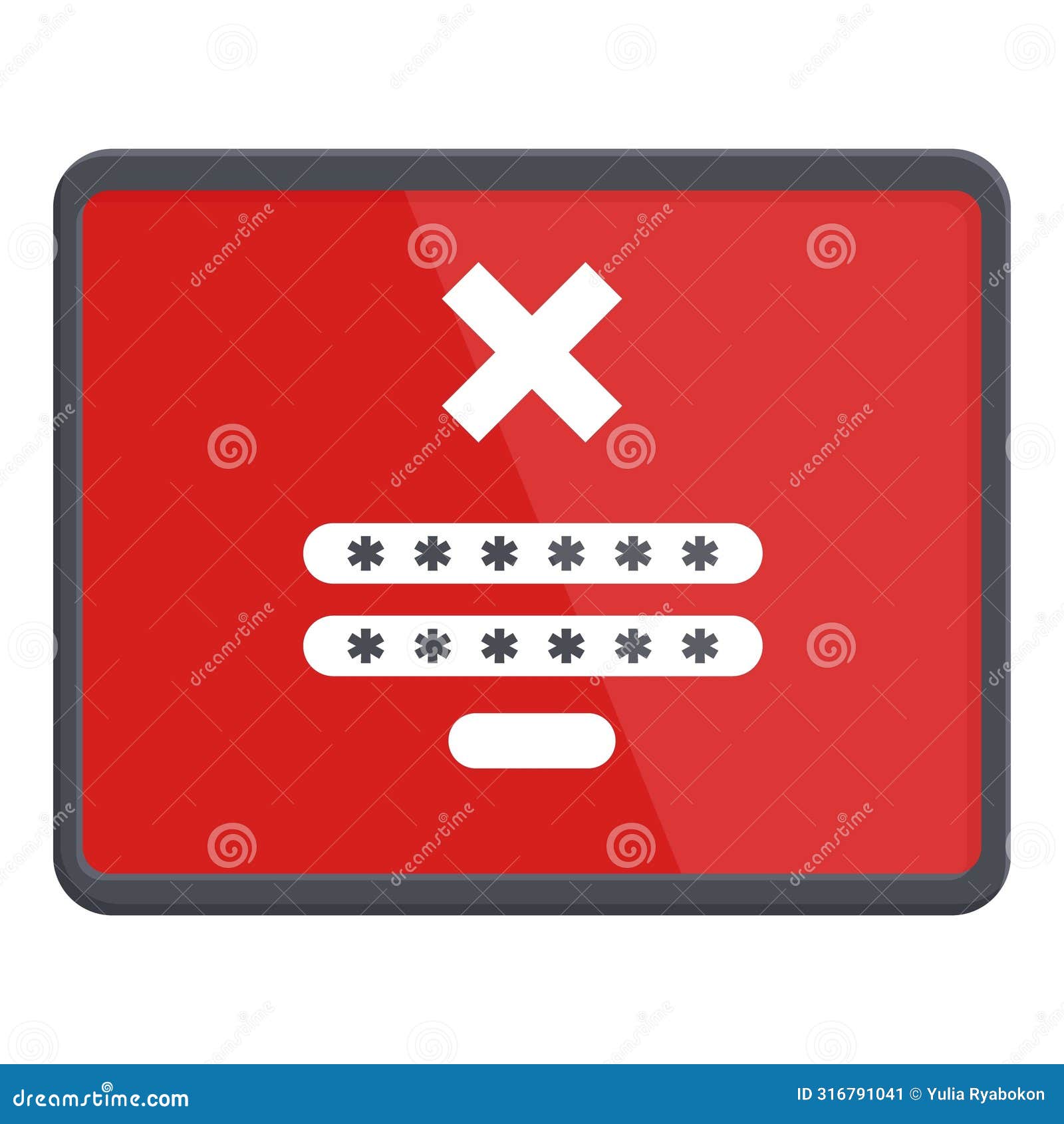 Red Alert Error Password Icon Cartoon Vector. User Access Denied Stock ...