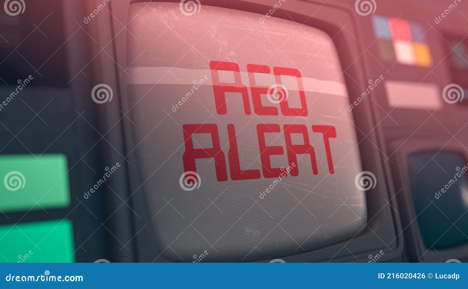 Red alert message stock illustration. Illustration of machine - 216020426