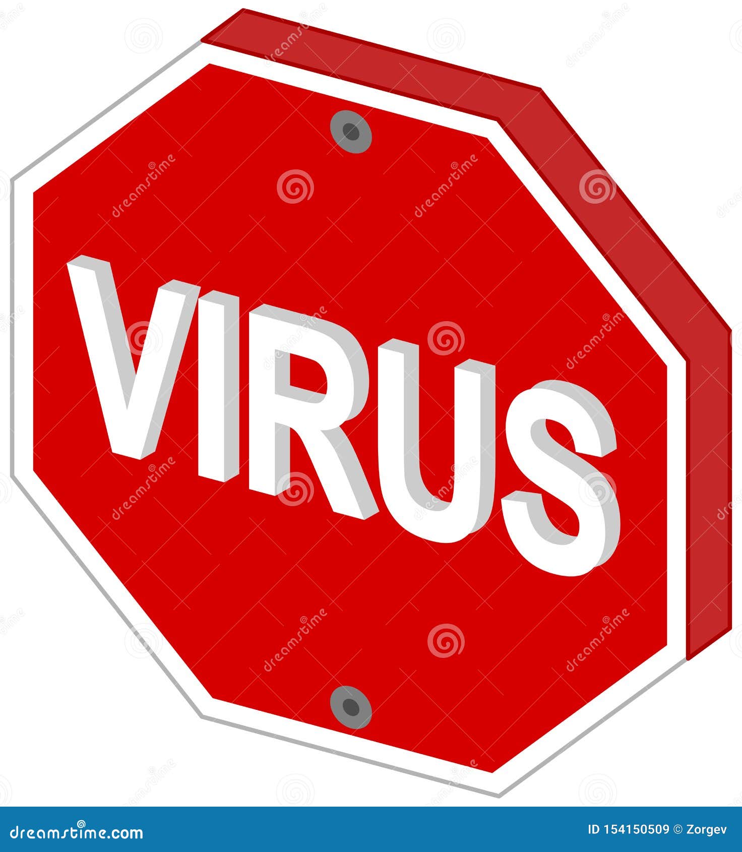 Red Alert Panel Virus with Text in Perspective Stock Illustration ...