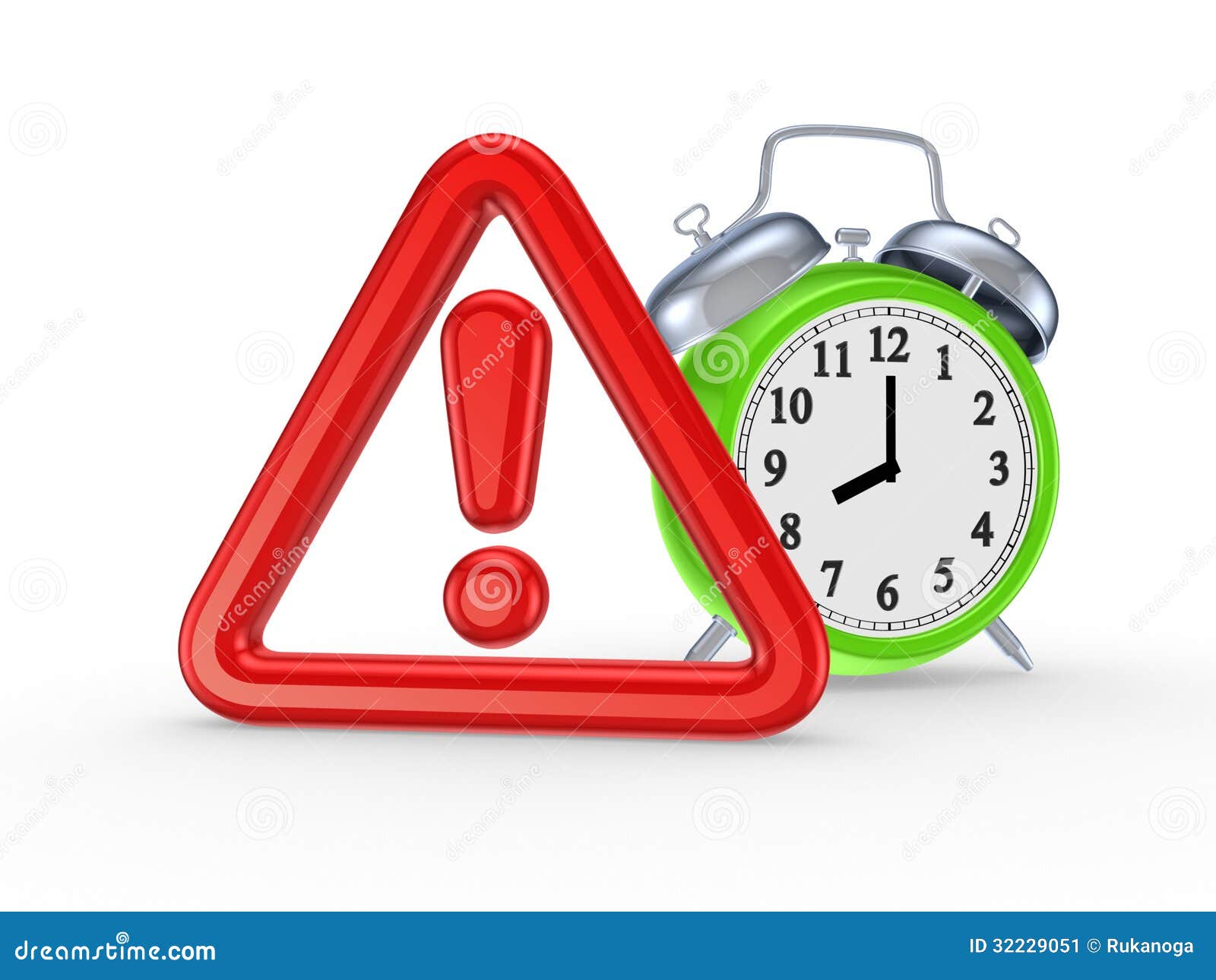 Red Alert Symbol and Green Watch. Stock Illustration - Illustration of ...