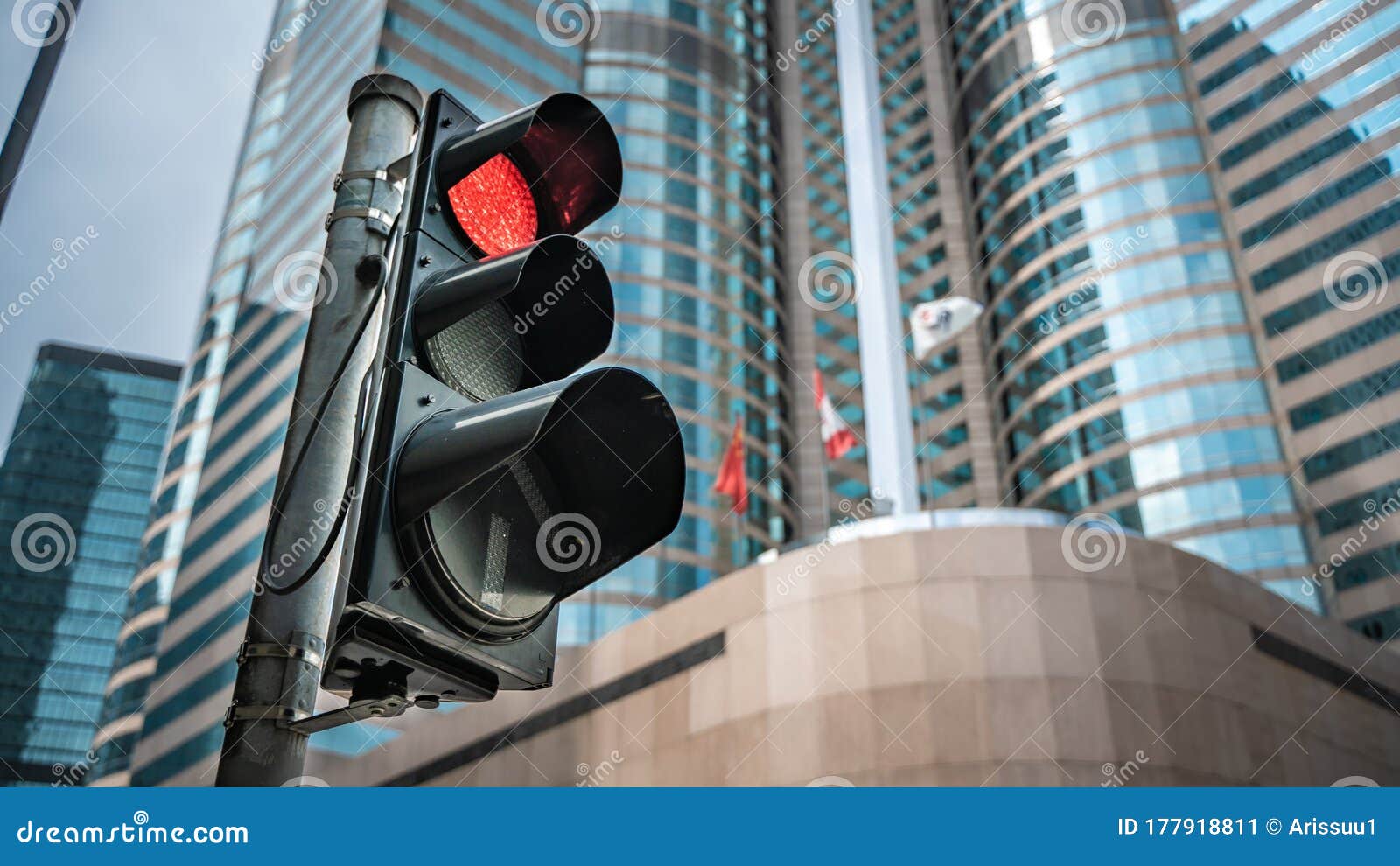 Red Alert Traffic Light Post Stock Image - Image of neon, street: 177918811