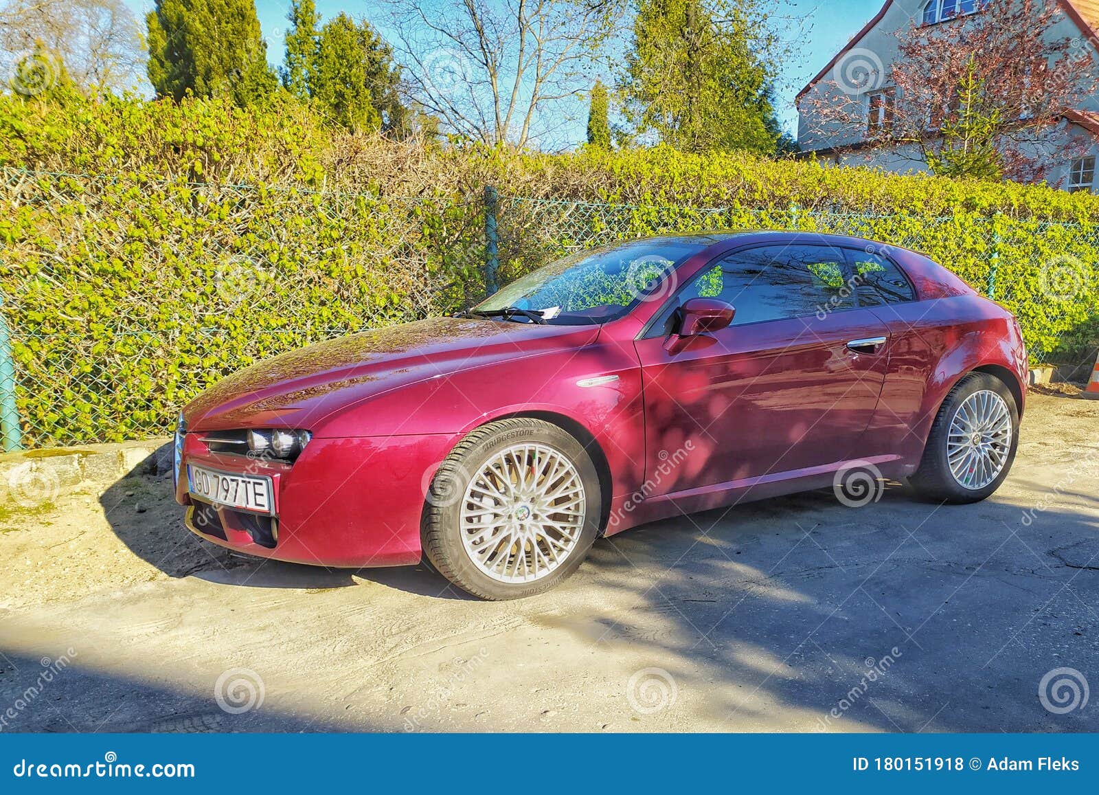 Red Alfa Romeo Brera Sporting Luxury Car Editorial Stock Photo - Image ...