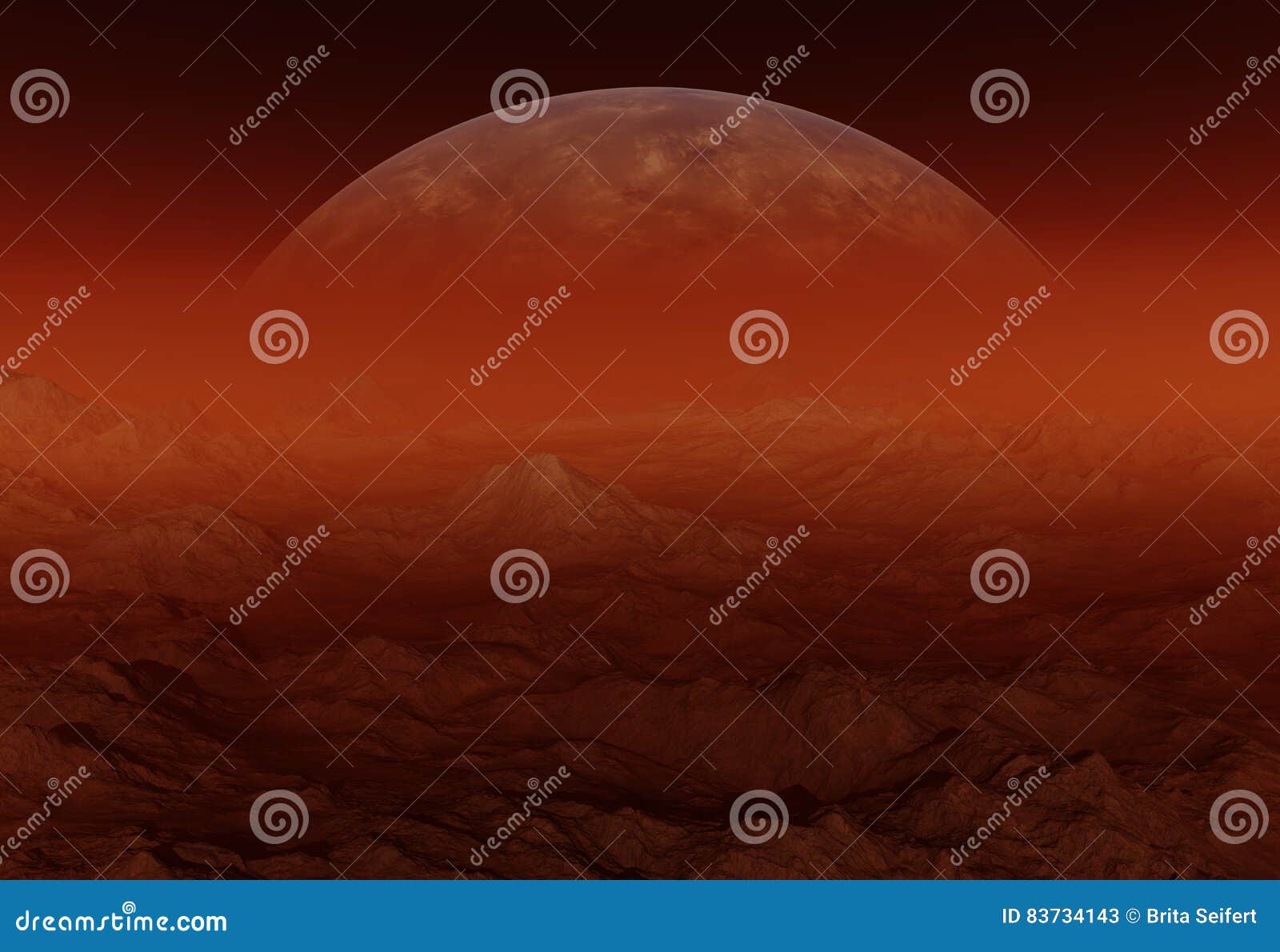 Red Alien Planet - 3D Rendered Computer Artwork Stock Illustration ...