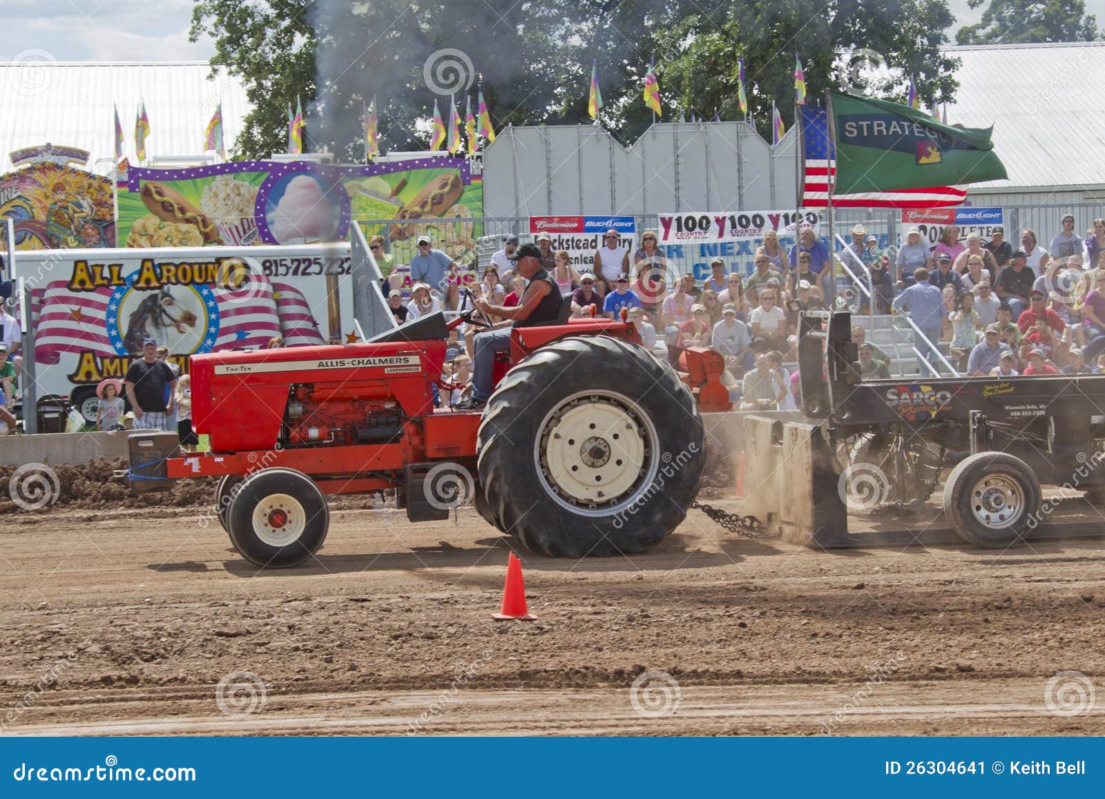 Red Allis Chalmers Tractor Going by Editorial Photo - Image of farm ...