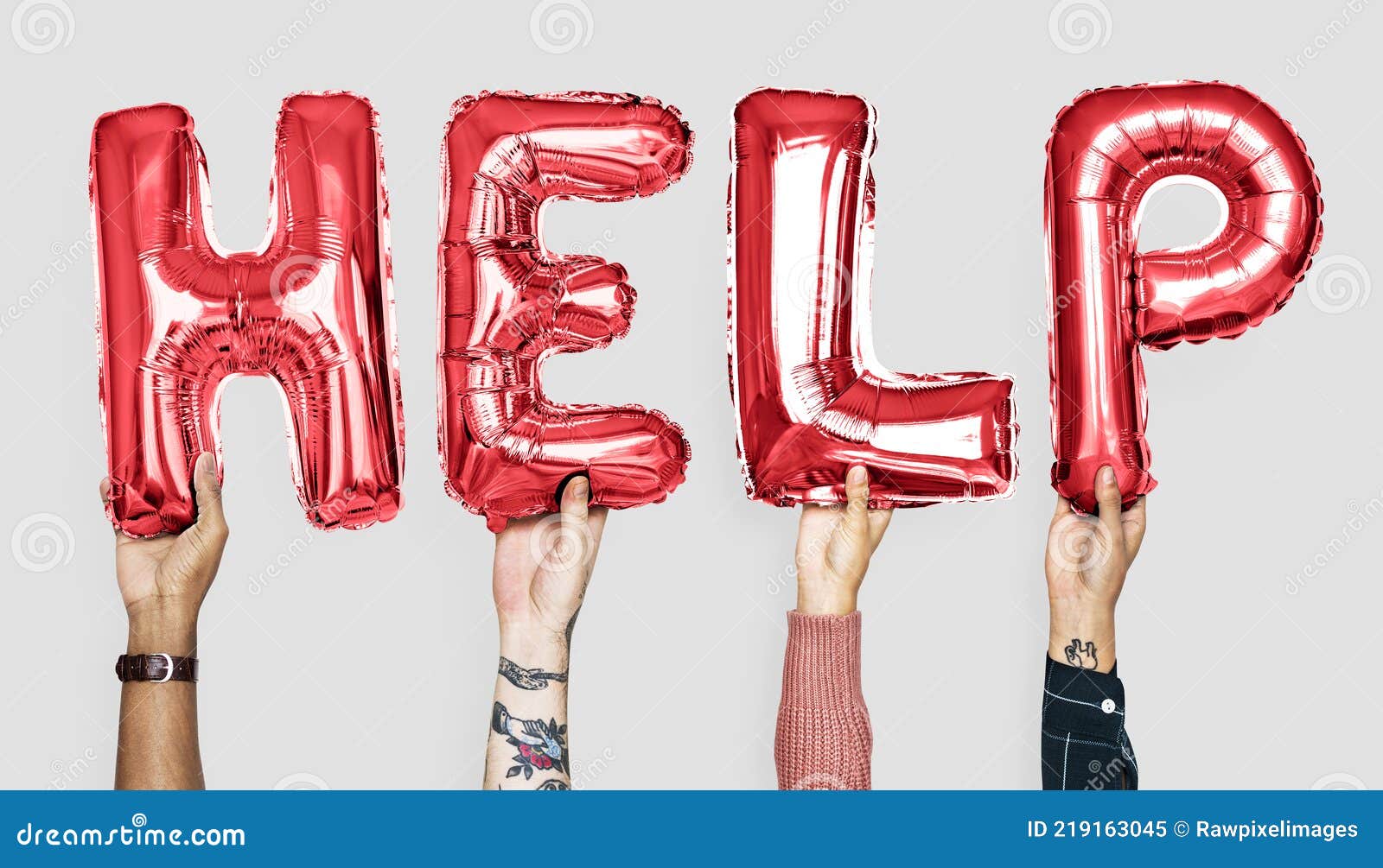 Red Alphabet Balloons Forming the Word Help Stock Image - Image of ...