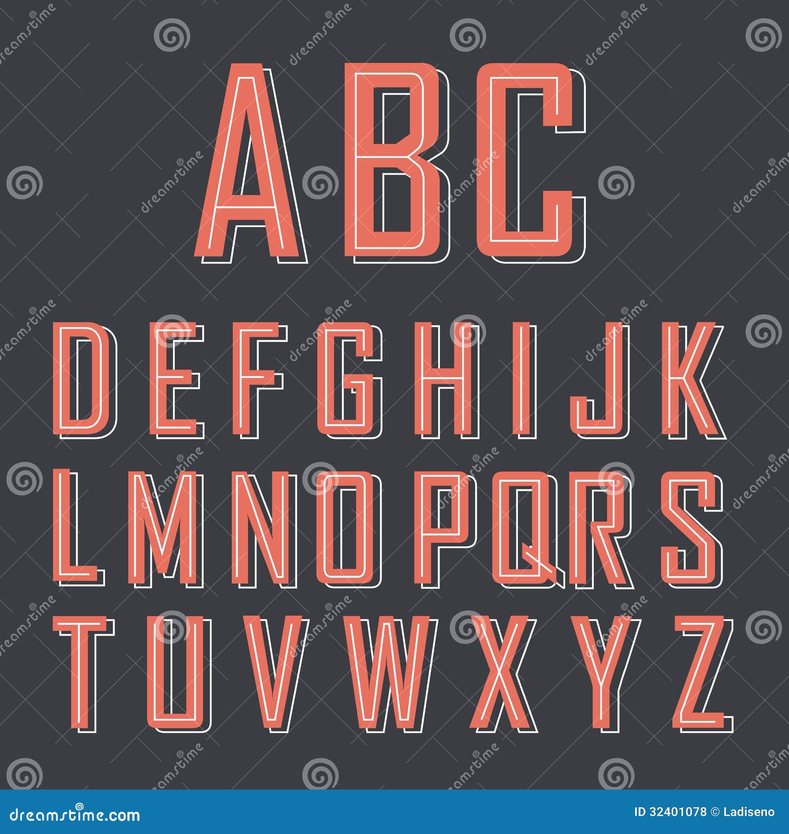 Red alphabet stock vector. Illustration of learn, detail - 32401078