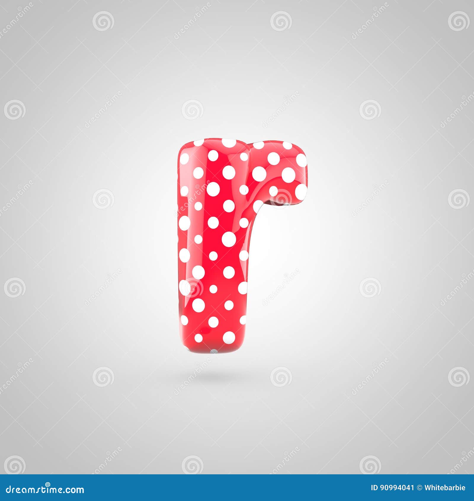 Red Alphabet Letter R Lowercase with White Dots Isolated on White ...