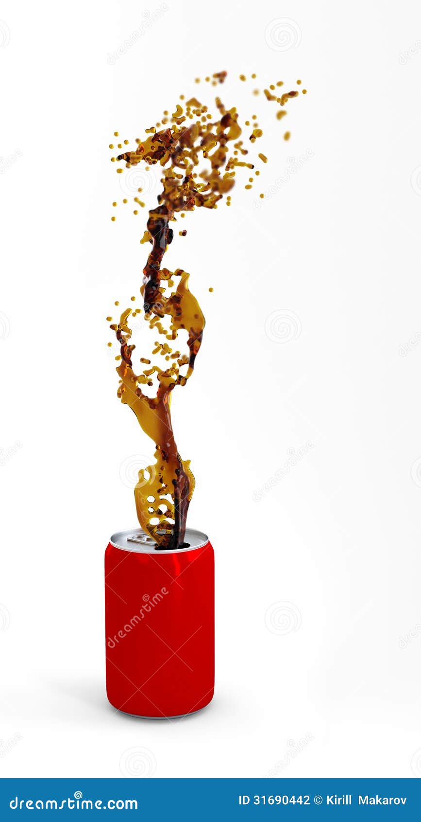 Red Aluminium Can with Splashing Coke Stock Illustration - Illustration ...