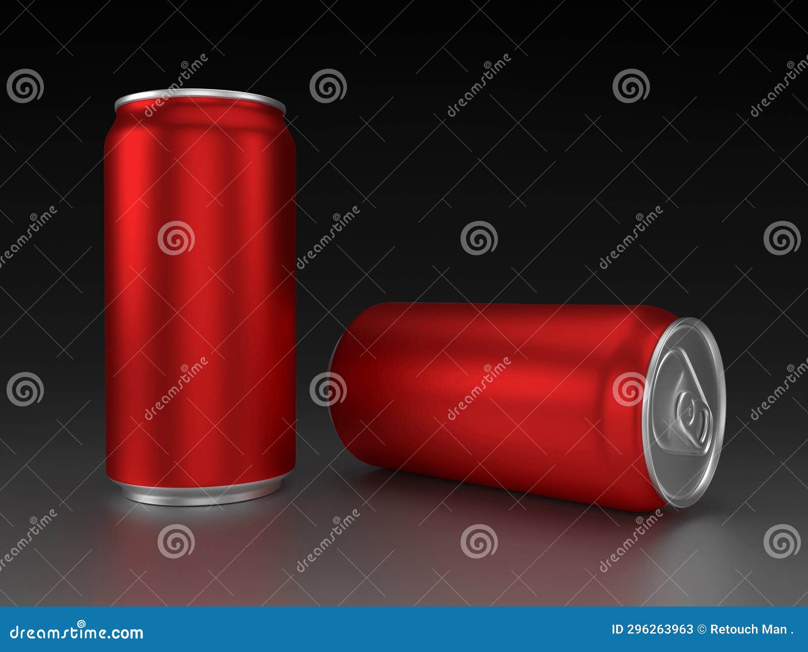 Red Aluminium Cans on Black Background Stock Image - Image of aluminum ...