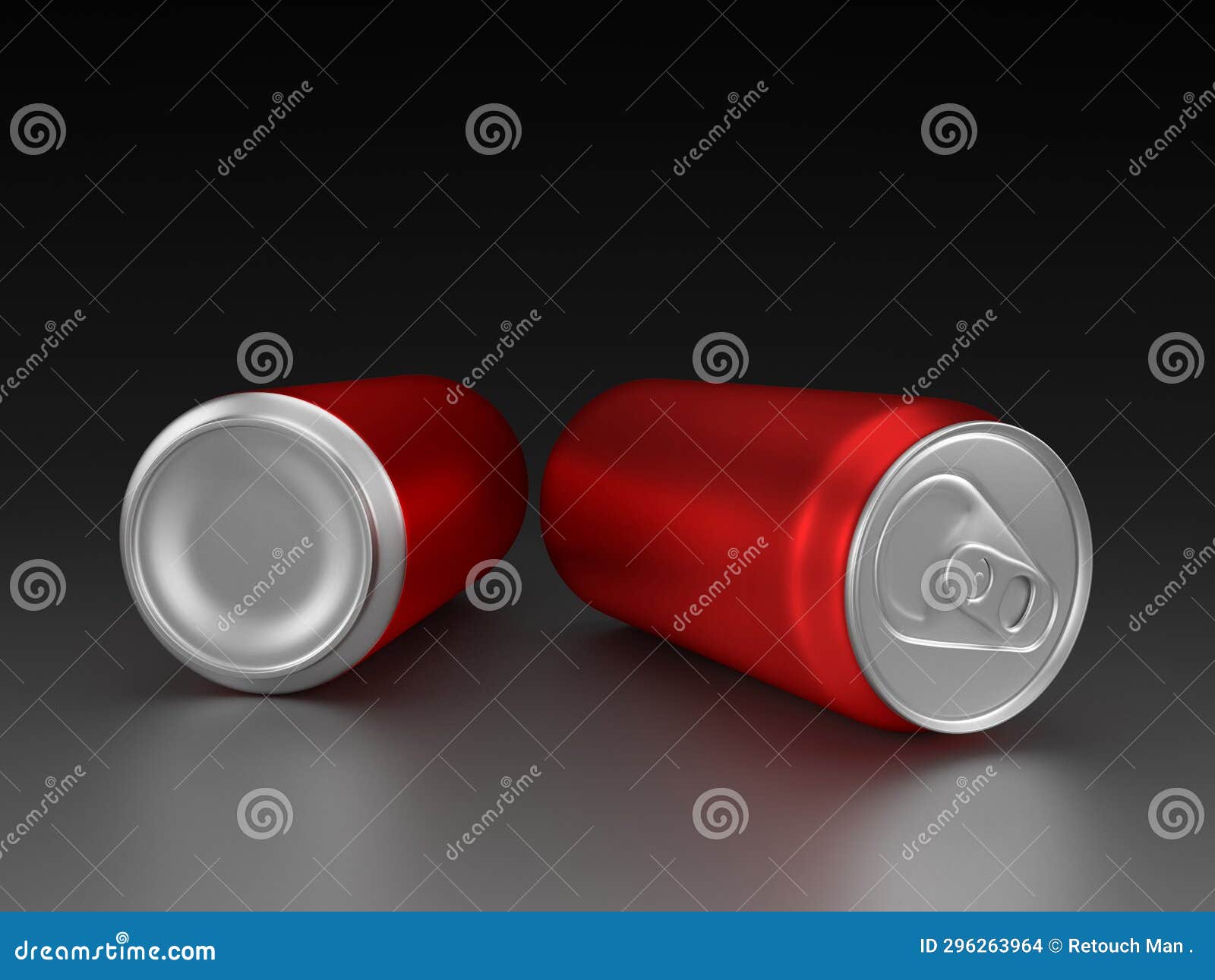 Red Aluminium Cans on Black Background Stock Photo - Image of isolated ...