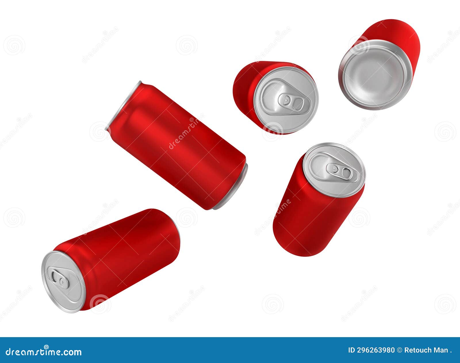 Red Aluminium Cans on White Background Stock Photo - Image of ...