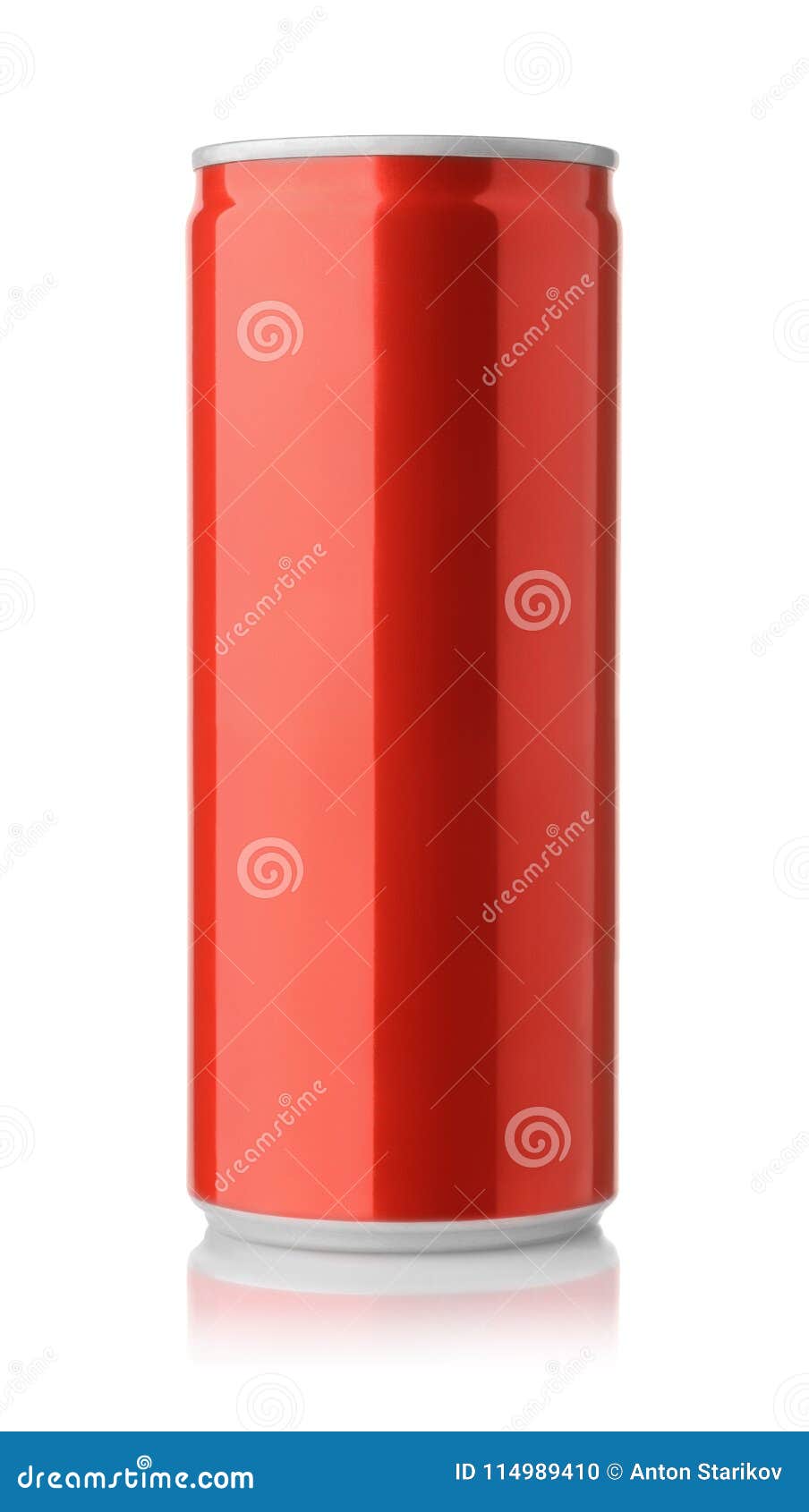 Red aluminum beverage can stock photo. Image of beverage - 114989410