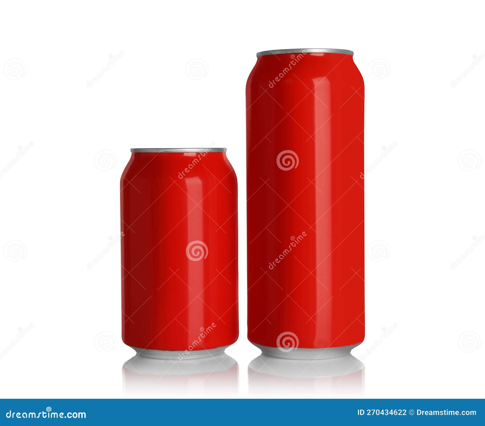 Red Aluminum Cans with Drinks on White Background Stock Photo - Image ...