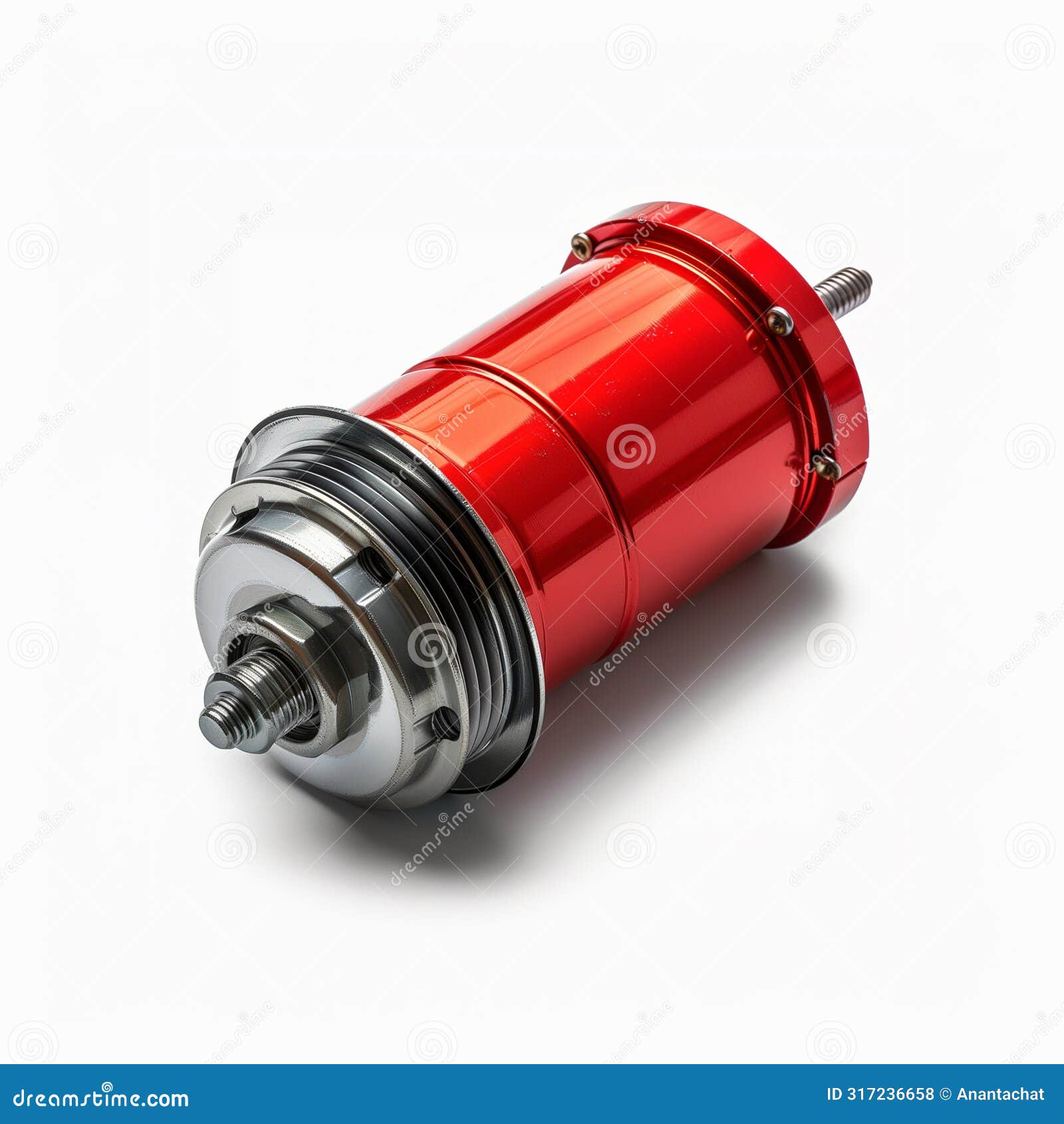 Red Aluminum Frame DC Motor on White Background Stock Illustration ...