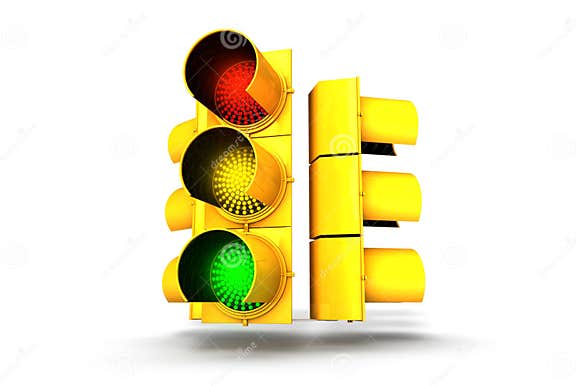 Red Amber Green Traffic Light Stock Illustration - Illustration of ...