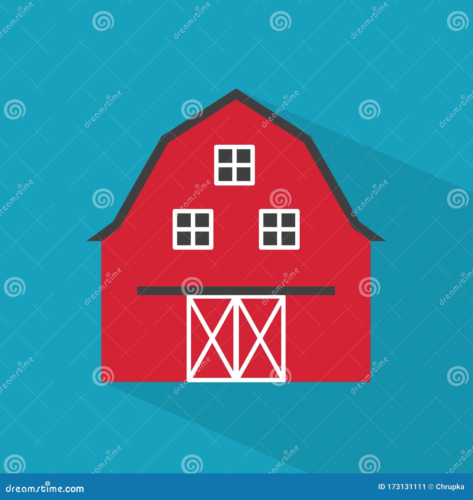 Red american barn icon stock vector. Illustration of countryside ...