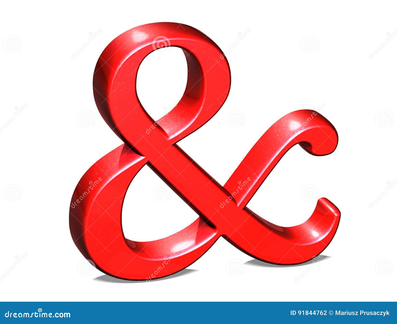 Red Ampersand Isolated on White Background Stock Illustration ...