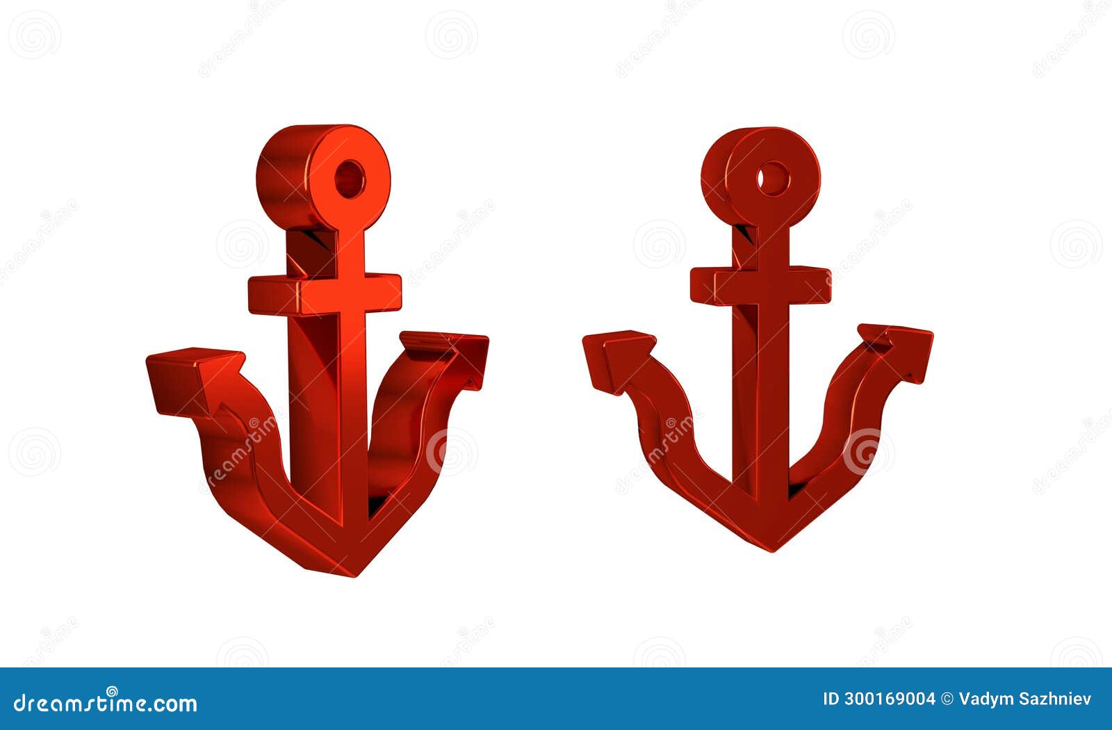 Red Anchor Icon Isolated on Transparent Background. Stock Illustration ...