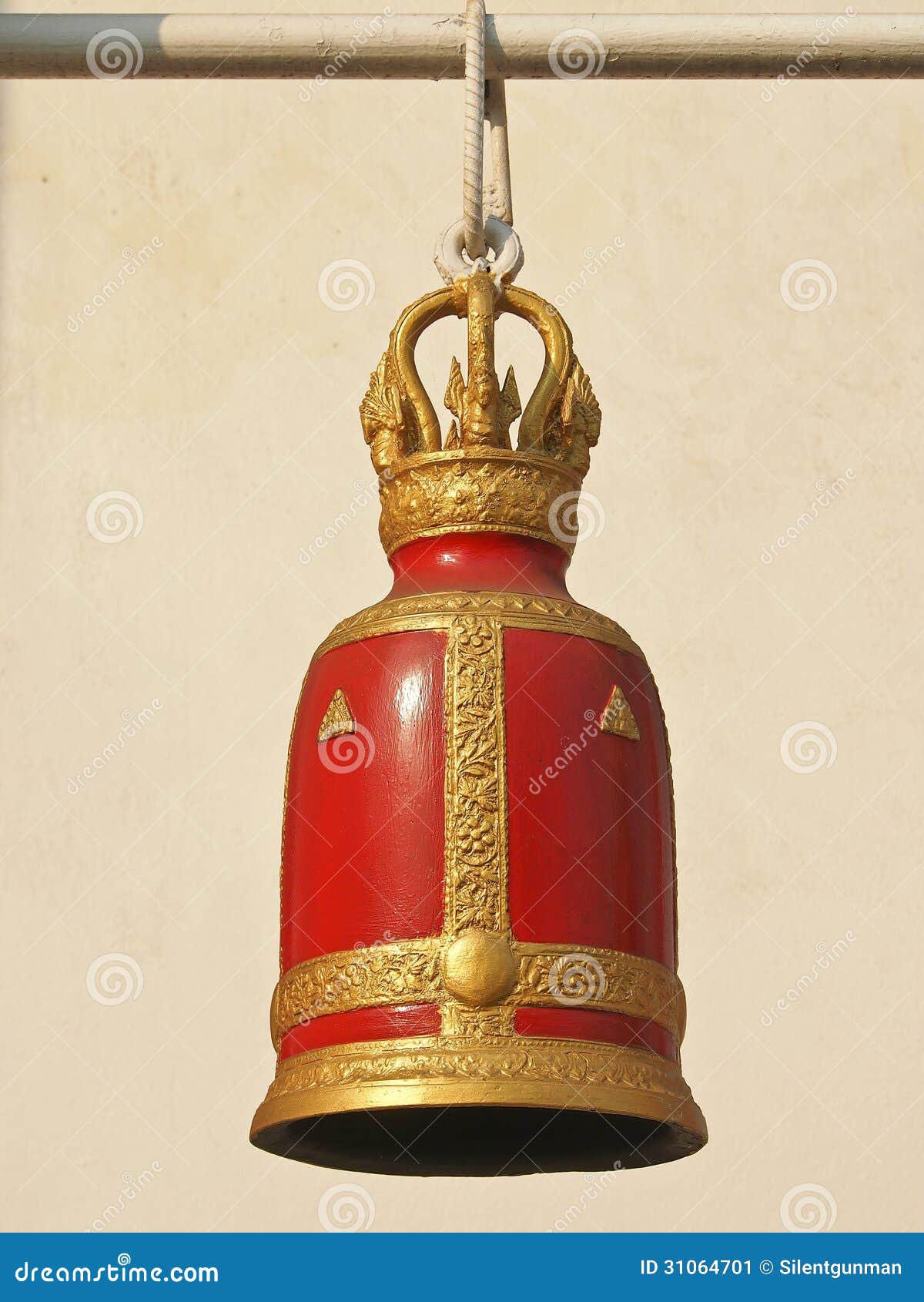 Red ancient bell stock image. Image of temple, light - 31064701