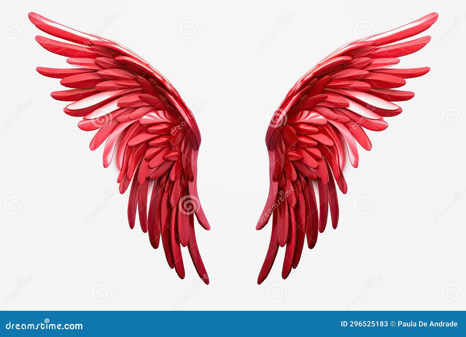 Red Angel Wings on a White Background Stock Image - Image of icons ...
