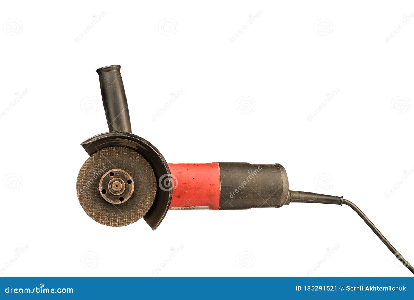 Red Angle Grinder Isolated on White Background Stock Image - Image of ...