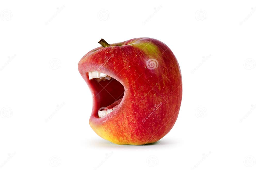 Red angry apple stock image. Image of happiness, natural - 9190153