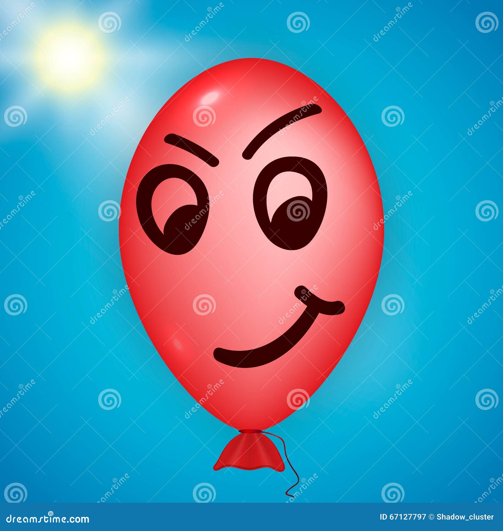 Red angry balloon stock vector. Illustration of smiling - 67127797