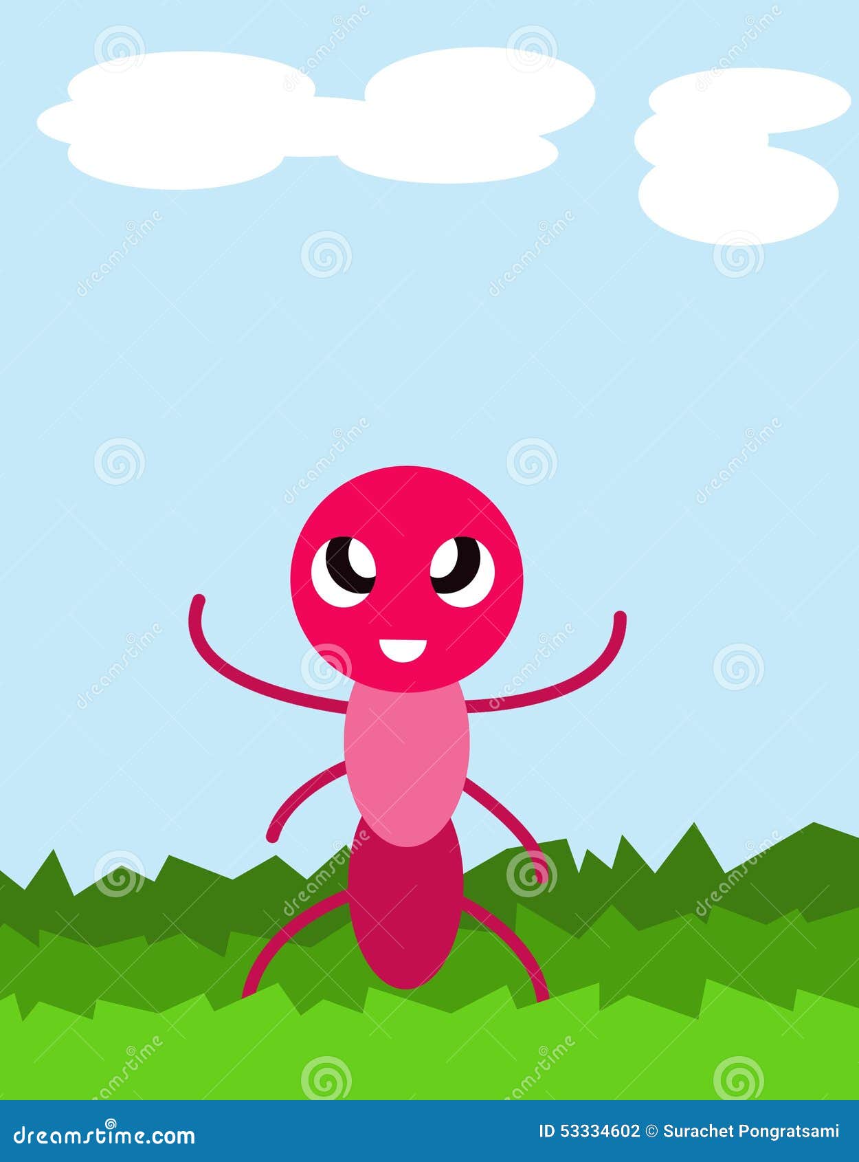 Red ant stock illustration. Illustration of cartoon, insect - 53334602