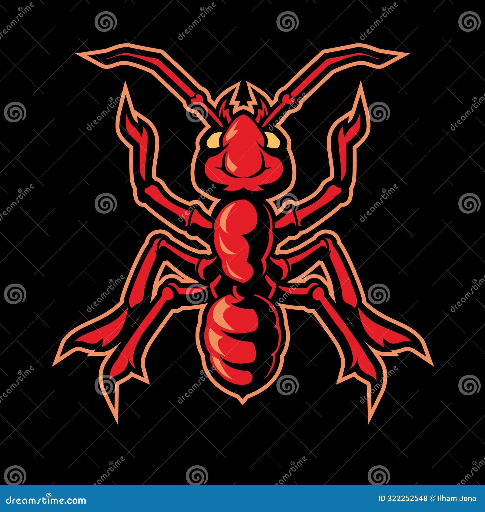 Red Ant Mascot Logo Illustration Stock Vector - Illustration of drawing ...