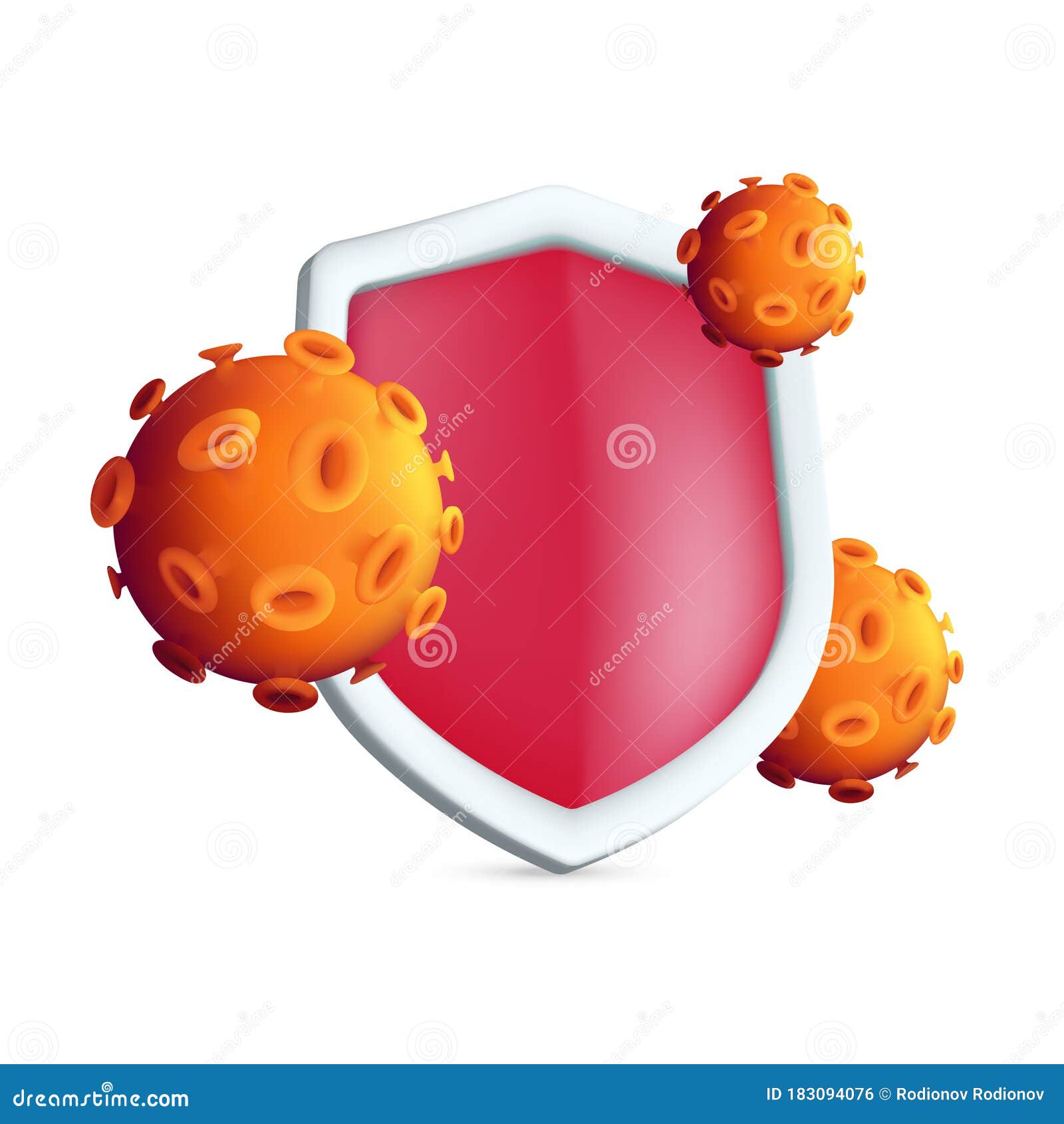 The Red Antibacterial Shield Protects Against Germs or Virus Cells ...