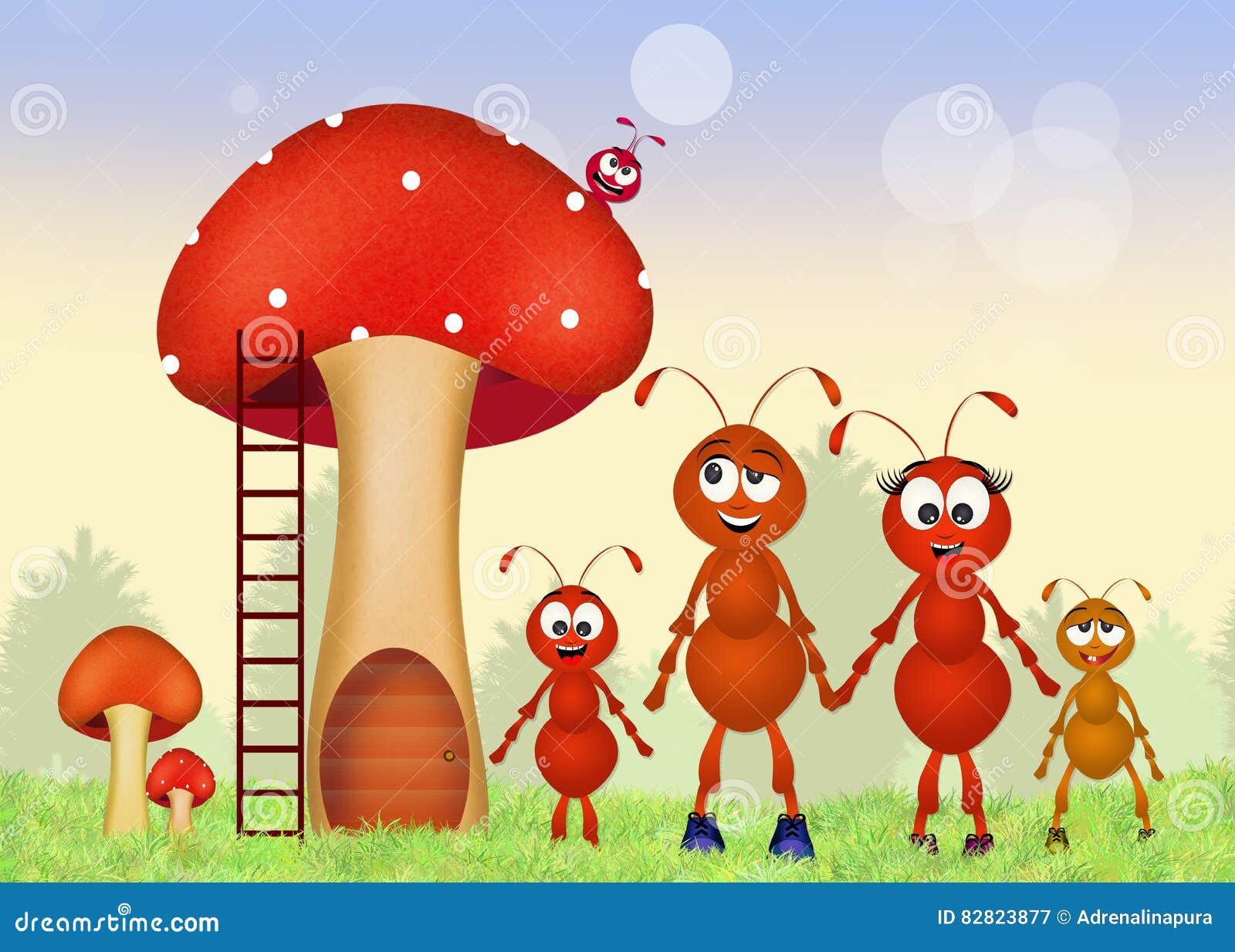 Red ants cartoon stock illustration. Illustration of cute - 82823877