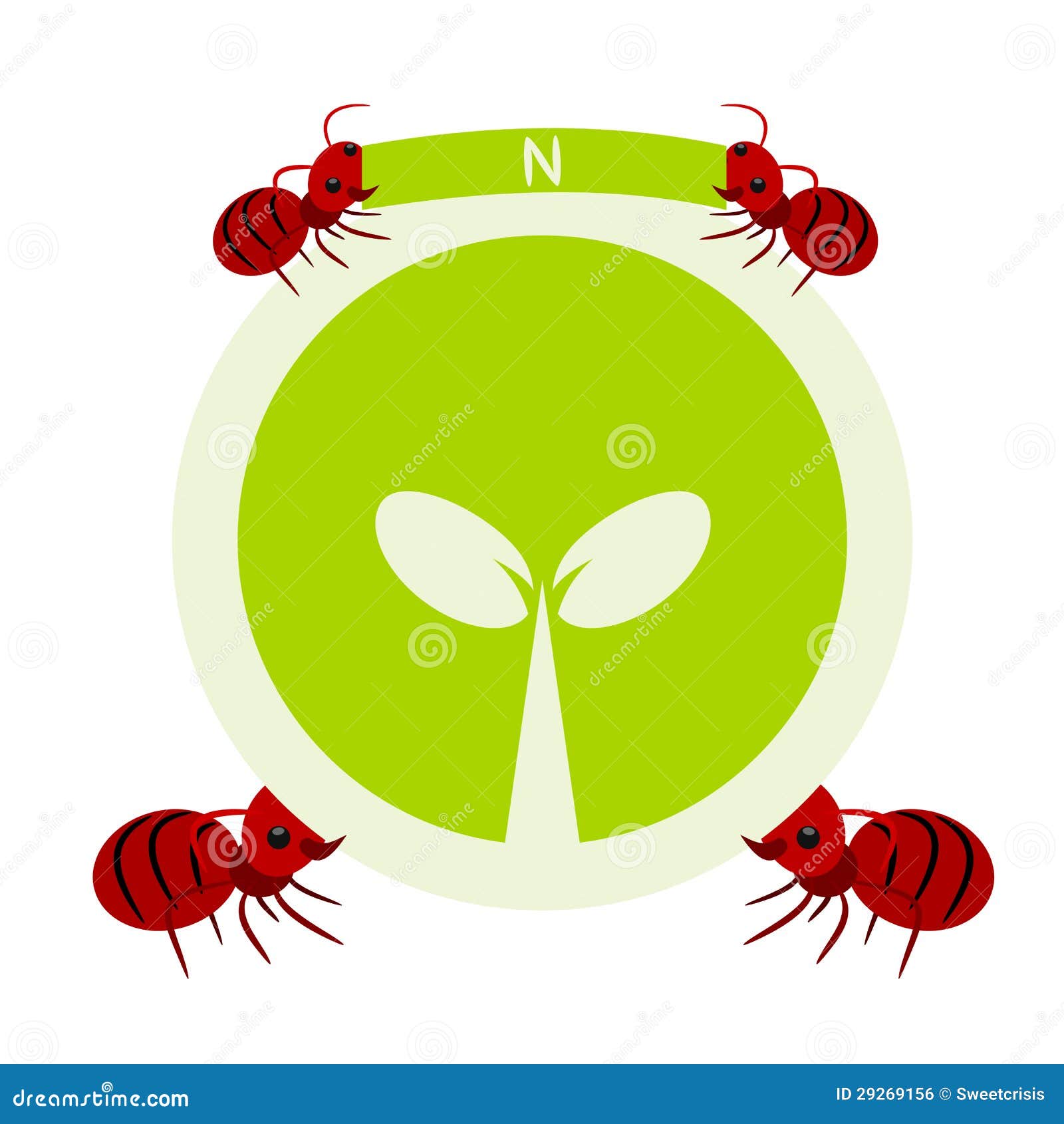 Red Ants and Nature Symbol Illustration Stock Vector - Illustration of ...