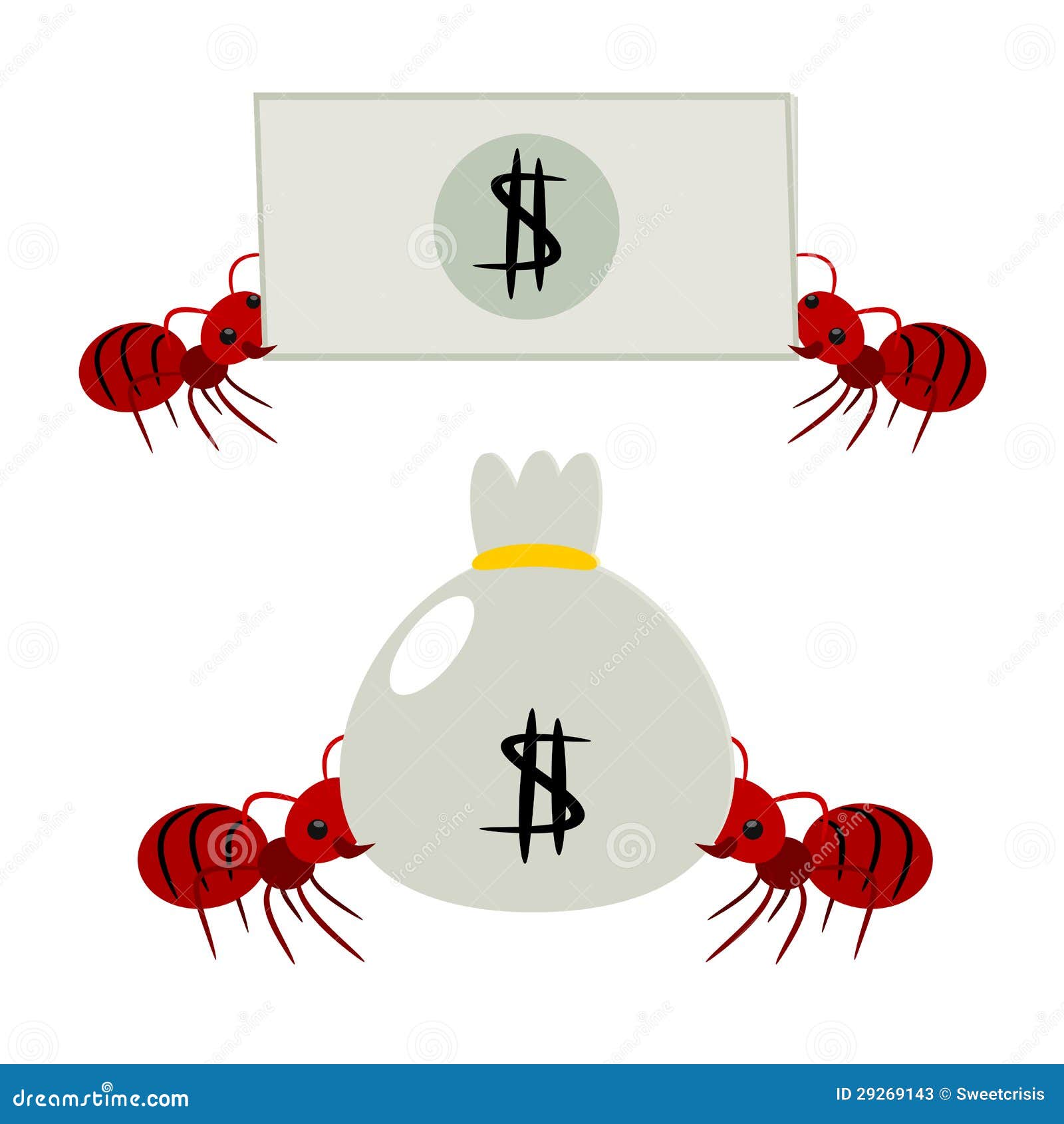 Red Ants Pick Money Illustration Stock Vector - Illustration of insect ...