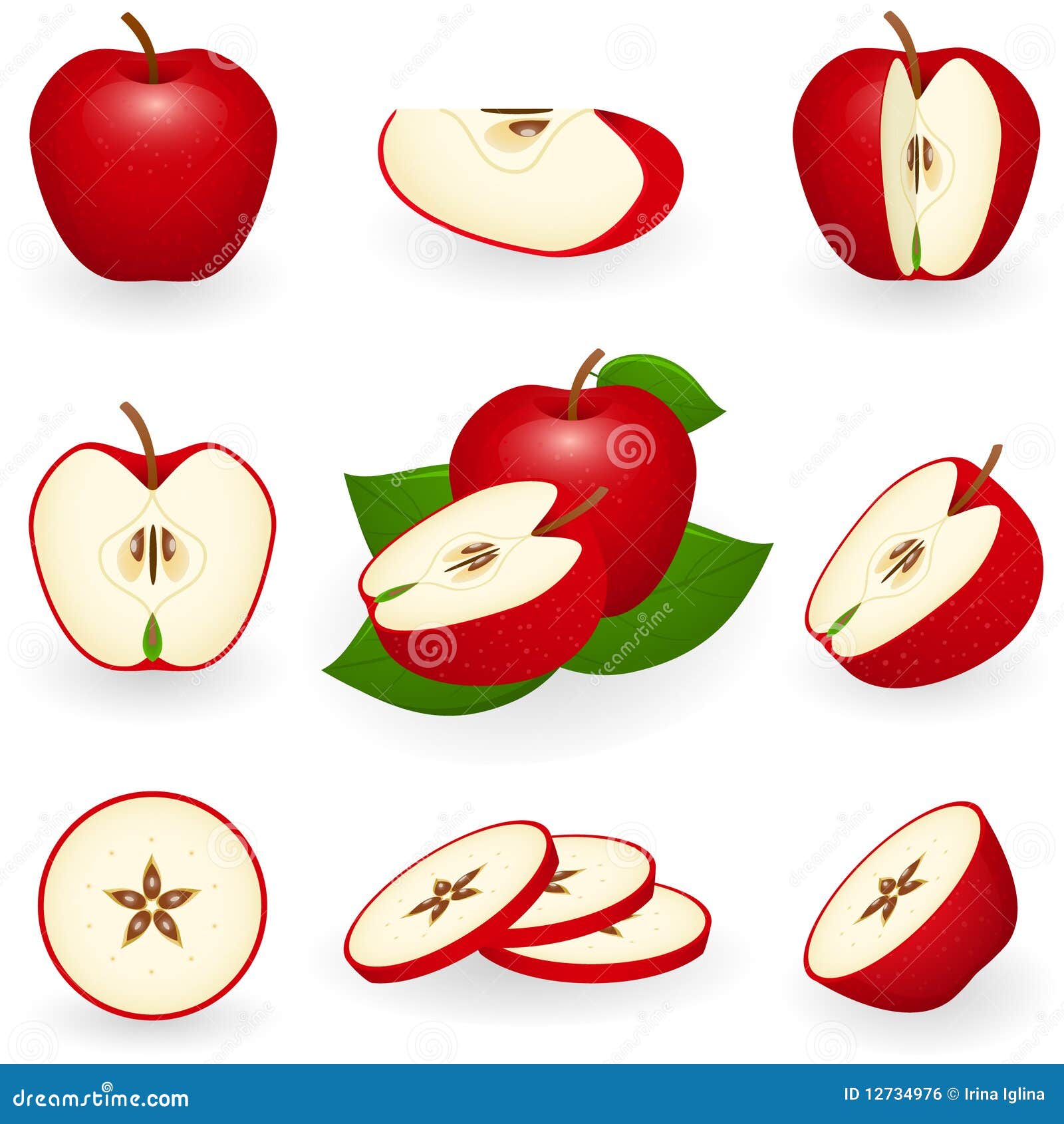Red apple stock vector. Illustration of apples, icons - 12734976